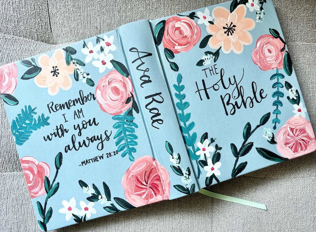 Hand Painted Bible// Single Column Journaling Bible//niv ESV NKJV ...