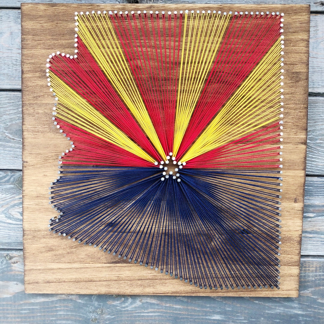 Arizona String Art: State Flag, Phoenix Star, Handmade Wall Decor - Etsy