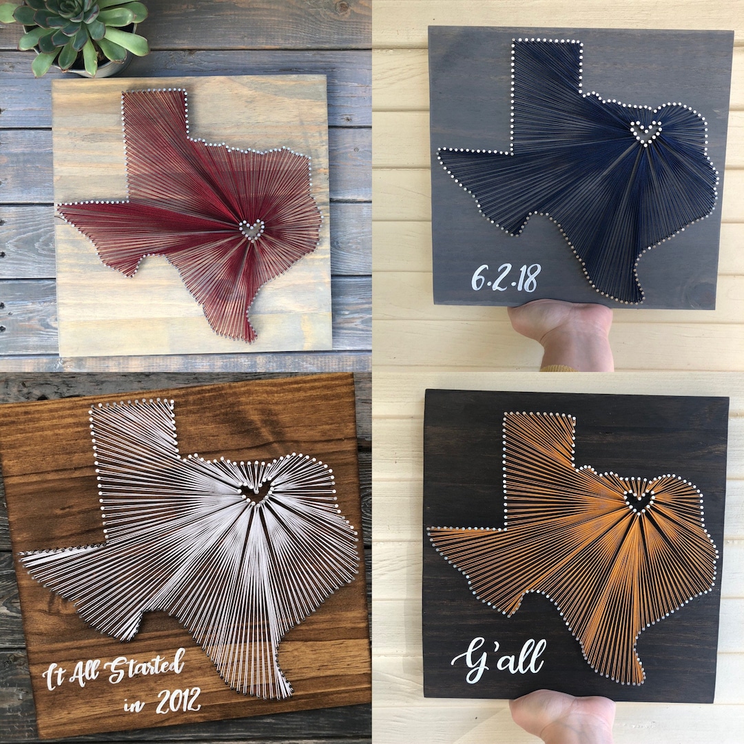 Texas String Art- Texas Sign- Texas Decor- Texas Gift - Etsy