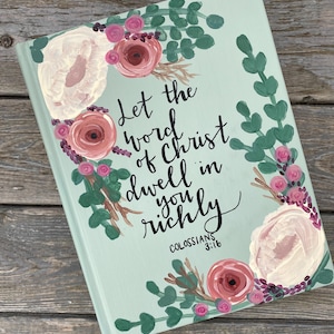 Custom Painted Wedding Bible//personalized Hand Painted Bible//niv ESV ...