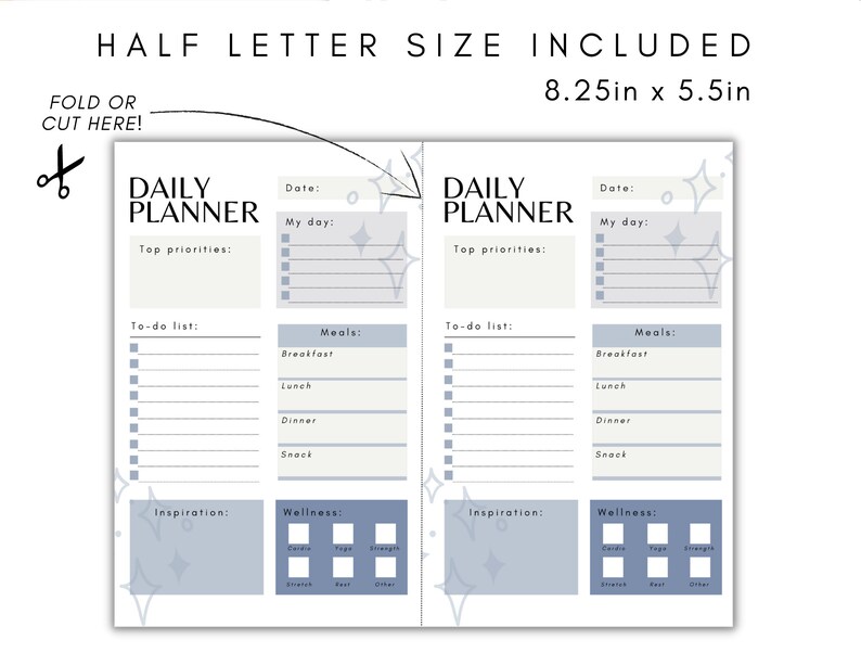 DAILY PLANNER Printable to Do List Meal Planner Fitness | Etsy
