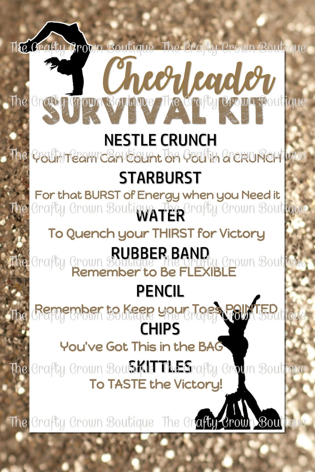 Cheerleading Cheer Competition Survival Kit Cheer Gift Tag INSTANT ...