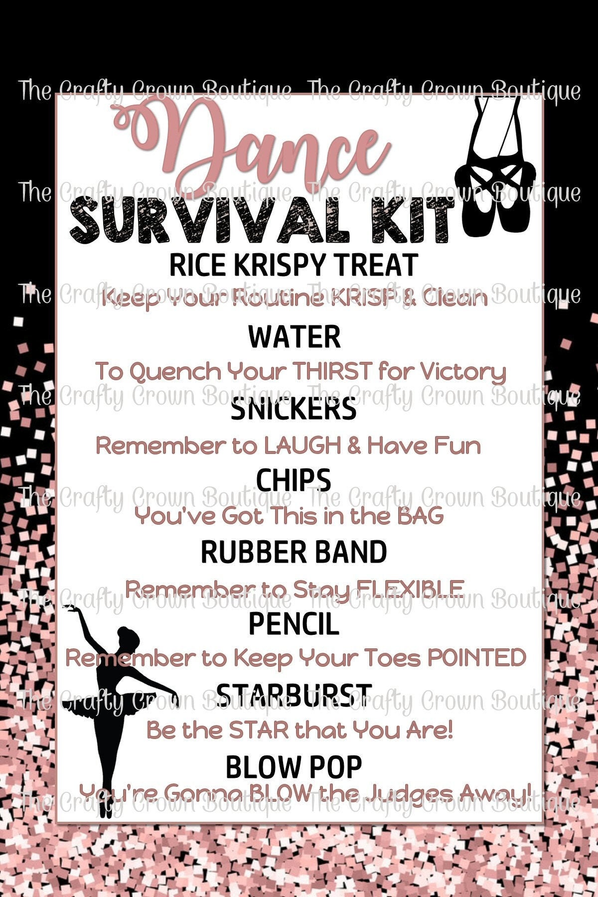 Dancer Dance Competition Survival Kit Cheer Gift Tag INSTANT DOWNLOAD ...