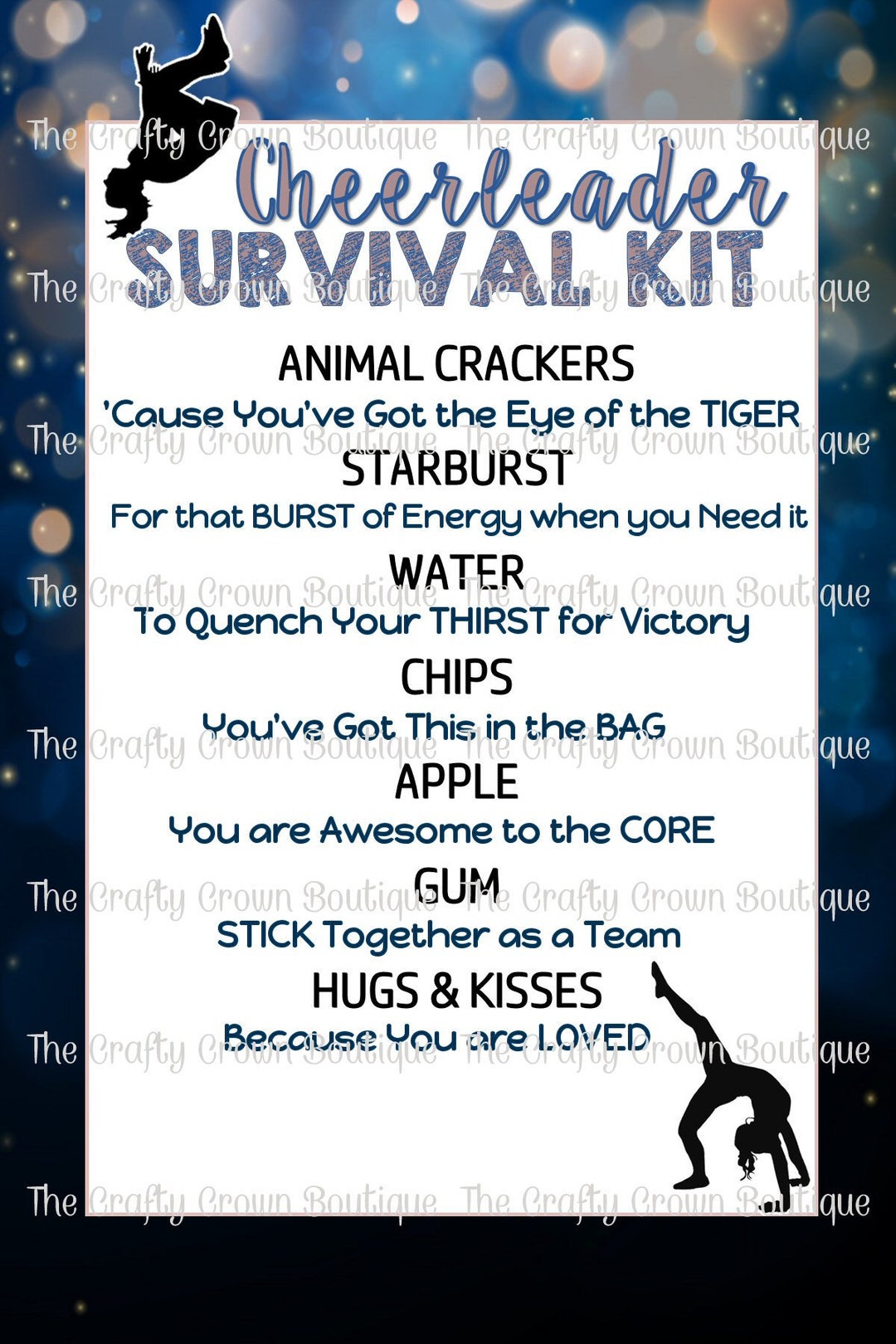 Cheerleading Cheer Competition Survival Kit Cheer Gift Tag INSTANT ...