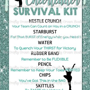 Cheerleading Cheer Competition Survival Kit Cheer Gift Tag INSTANT ...