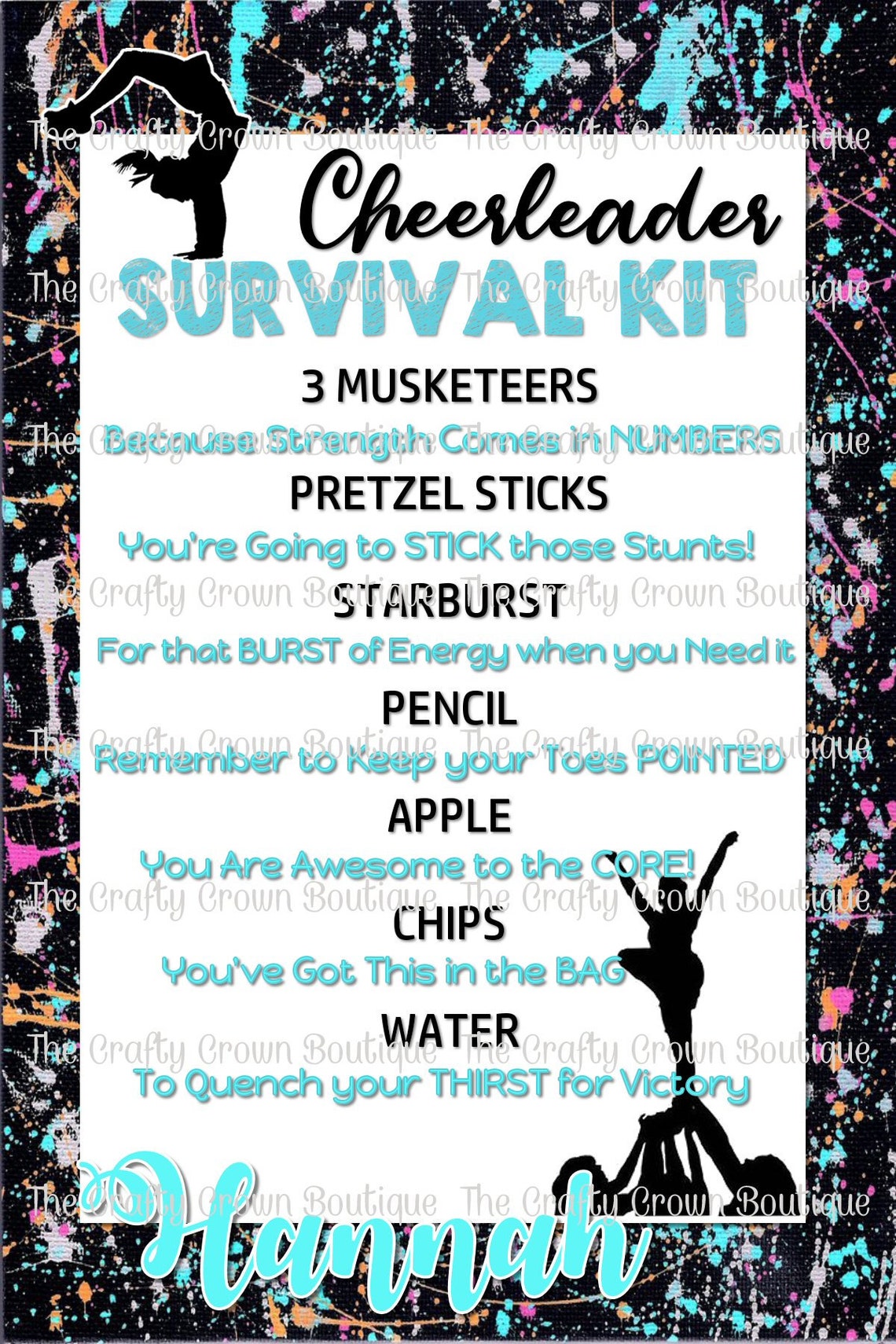 Cheerleading Cheer Competition Survival Kit Cheer Gift Tag - Etsy