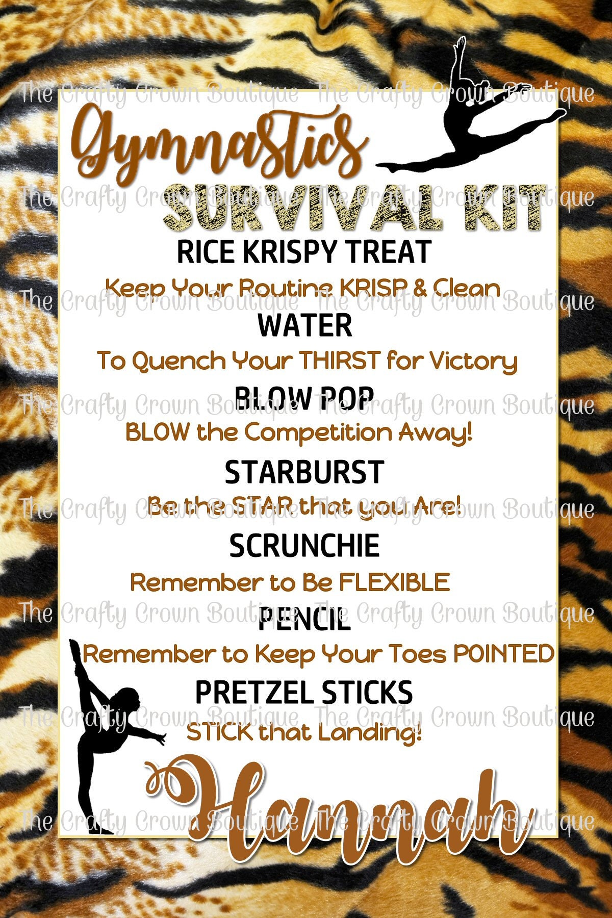 Gymnastics Competition Survival Kit Gymnast Gift Tag INSTANT DOWNLOAD ...