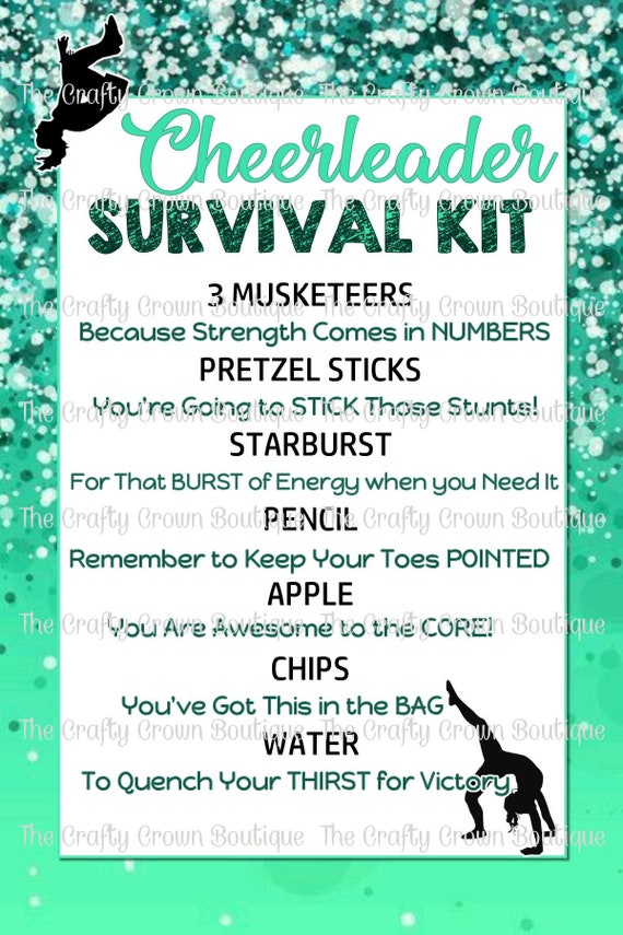 Cheerleading Cheer Competition Survival Kit Cheer Gift Tag - Etsy