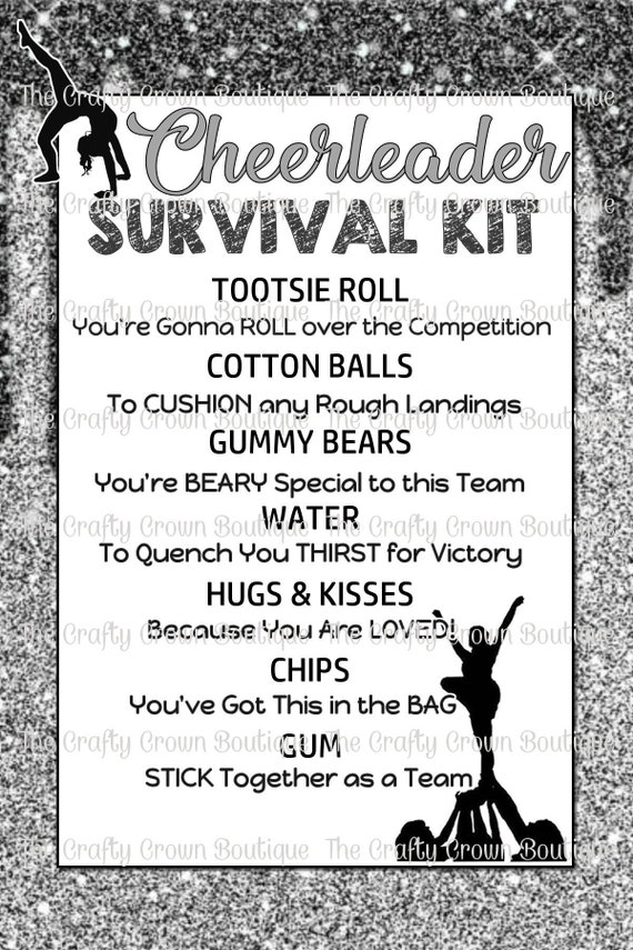 Cheerleading Cheer Competition Survival Kit Cheer Gift Tag | Etsy