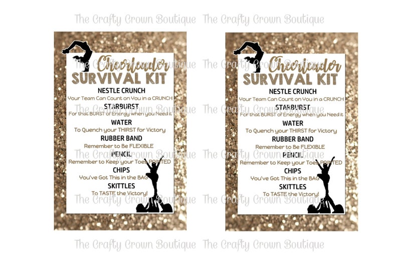 Cheerleading Cheer Competition Survival Kit Cheer Gift Tag - Etsy