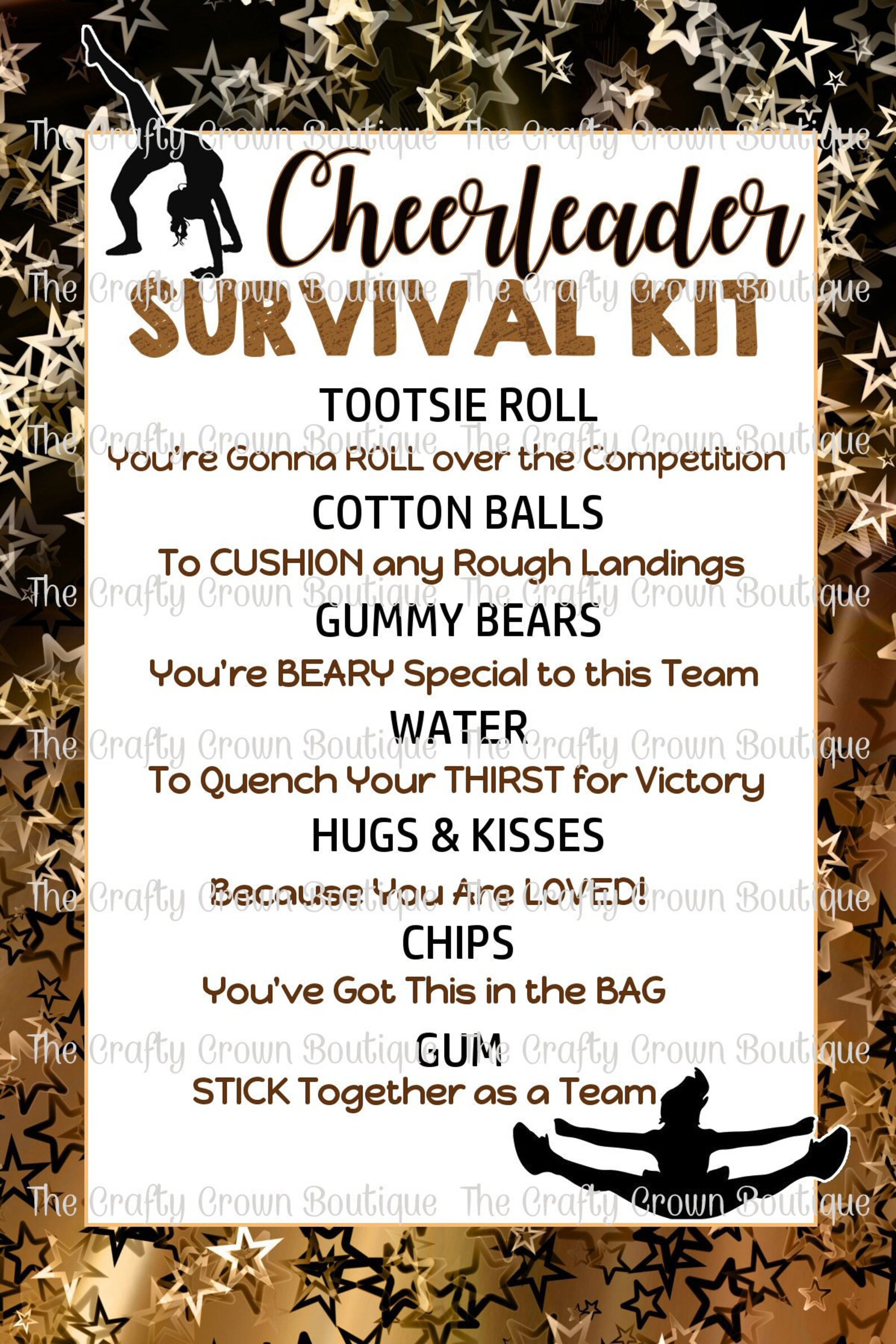 Cheerleading Cheer Competition Survival Kit Cheer Gift Tag | Etsy