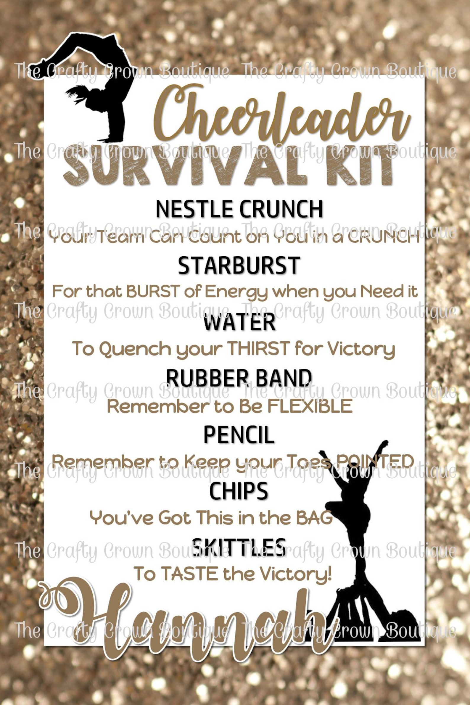 Cheerleading Cheer Competition Survival Kit Cheer Gift Tag - Etsy