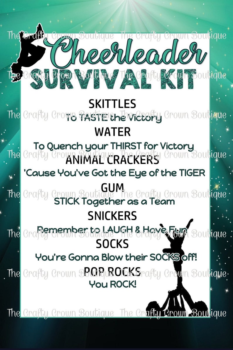 Cheerleading Cheer Competition Survival Kit Cheer Gift Tag - Etsy