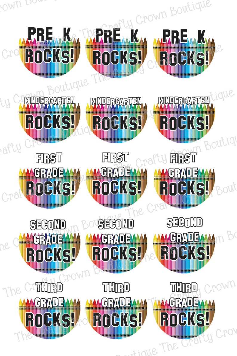 School Rocks INSTANT DOWNLOAD 4x6 Digital 1 Inch Bottle Cap Image ...