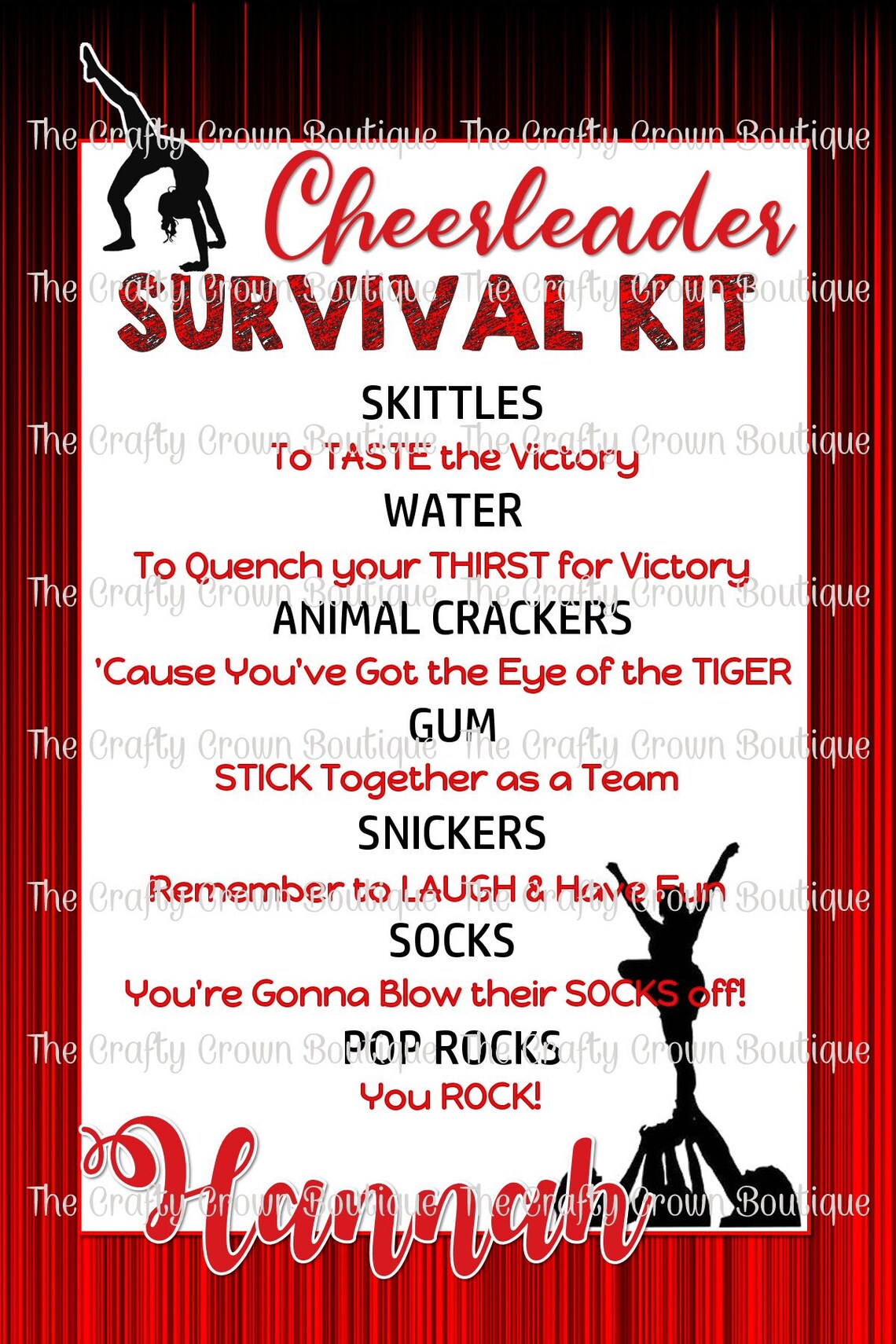 Cheerleading Cheer Competition Survival Kit Cheer Gift Tag INSTANT ...
