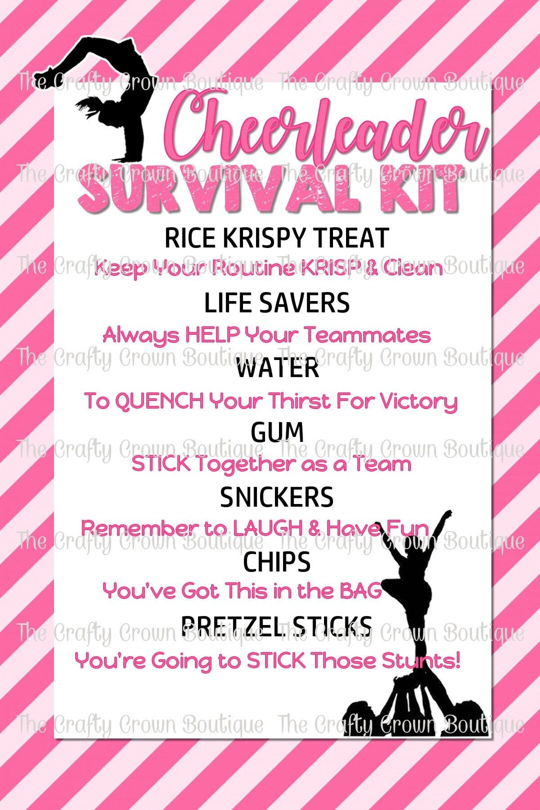 Cheerleading Cheer Competition Survival Kit Cheer Gift Tag INSTANT ...