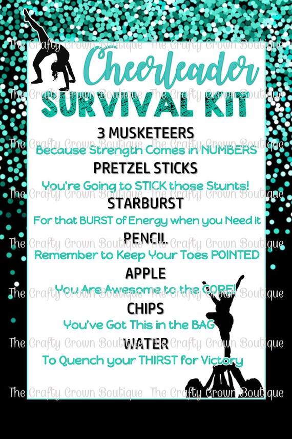 Cheerleading Cheer Competition Survival Kit Cheer Gift Tag | Etsy