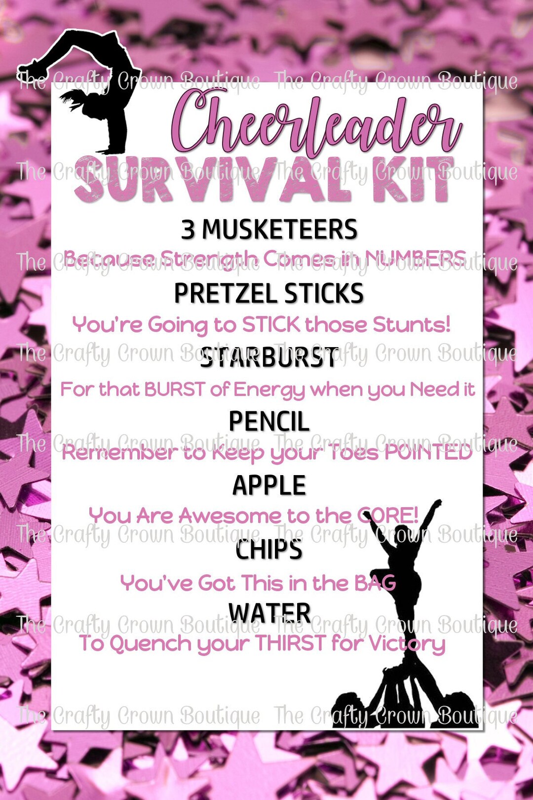 Cheerleading Cheer Competition Survival Kit Cheer Gift Tag INSTANT ...