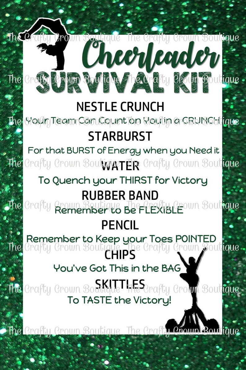 Cheerleading Cheer Competition Survival Kit Cheer Gift Tag - Etsy