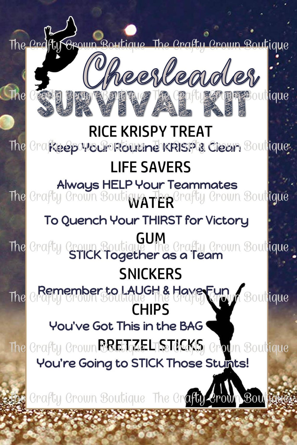 Cheerleading Cheer Competition Survival Kit Cheer Gift Tag - Etsy