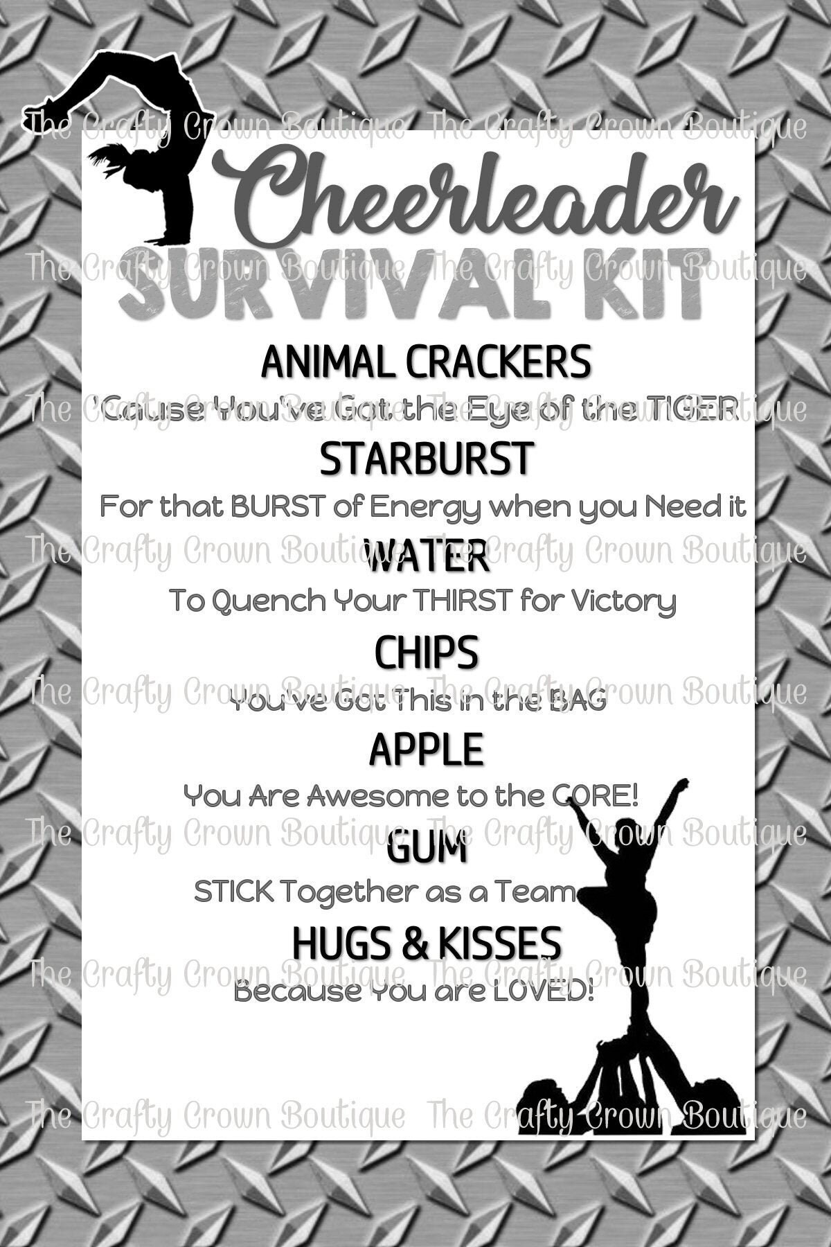 Cheerleading Cheer Competition Survival Kit Cheer Gift Tag | Etsy