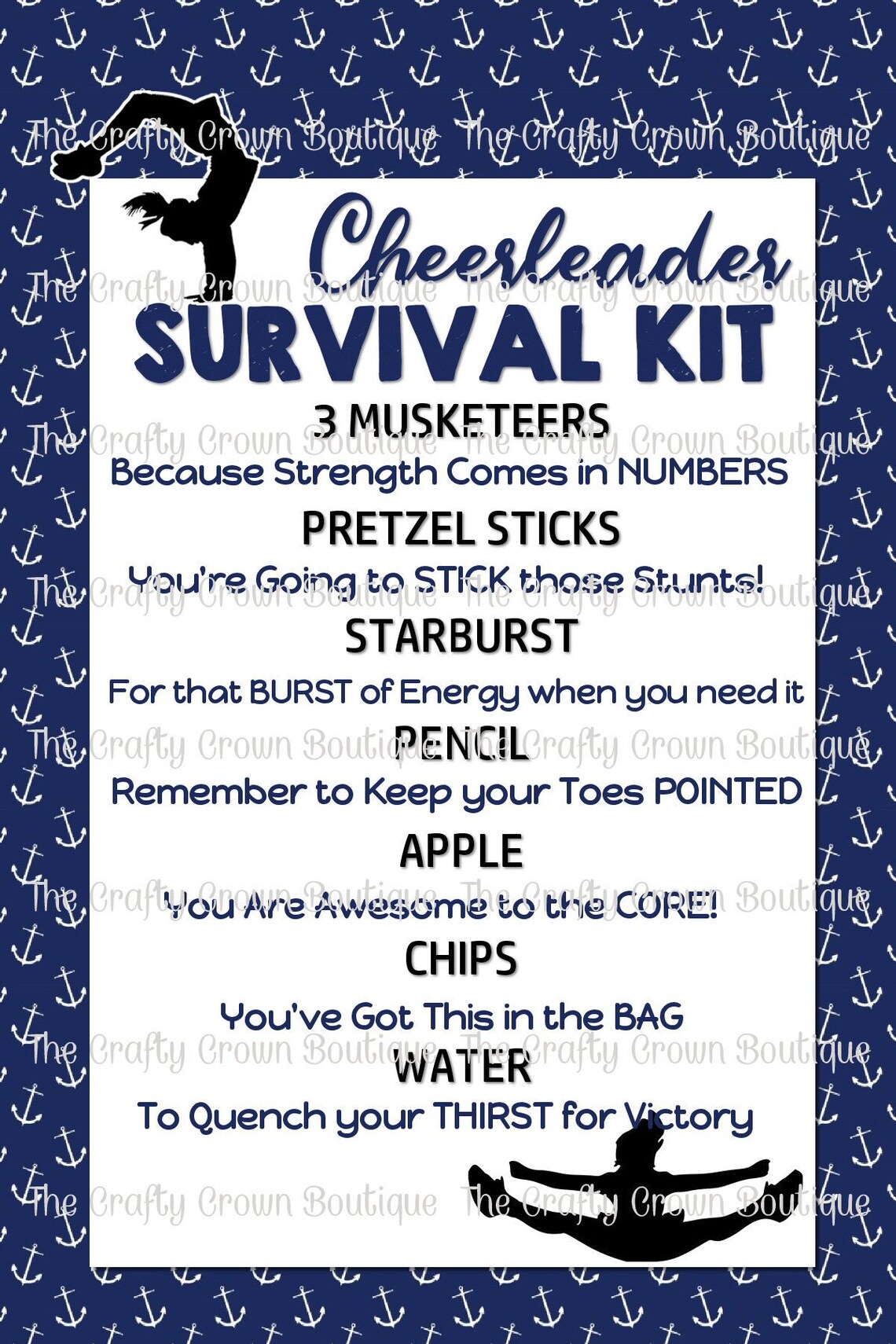 Cheerleading Cheer Competition Survival Kit Cheer Gift Tag - Etsy