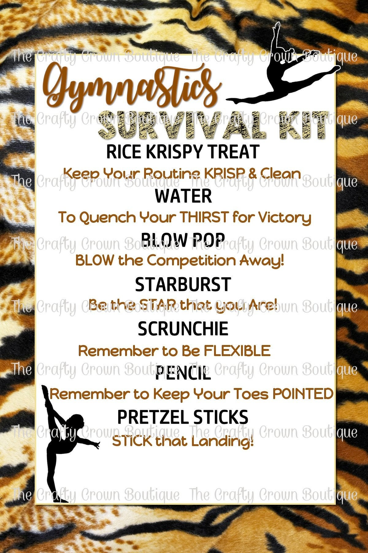 Gymnastics Competition Survival Kit Gymnast Gift Tag INSTANT DOWNLOAD ...