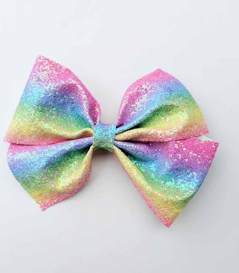 Rainbow Bow Birthday Solid Bows Vinyl Solid Bows Chunky | Etsy