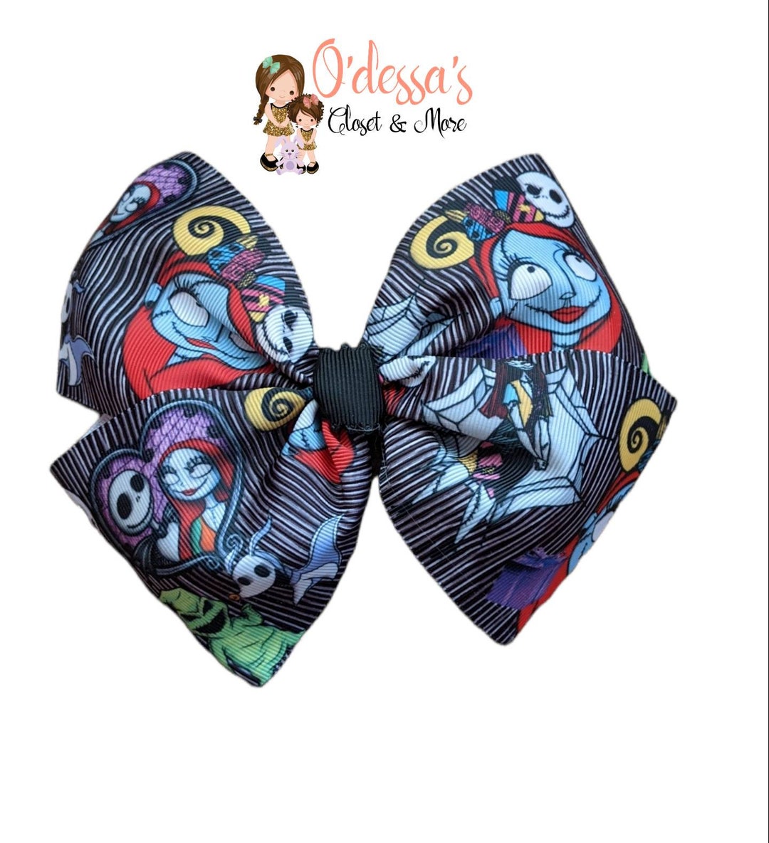 NBC Bow - Nightmare Before Christmas Bow - Halloween Bow - Jack ...