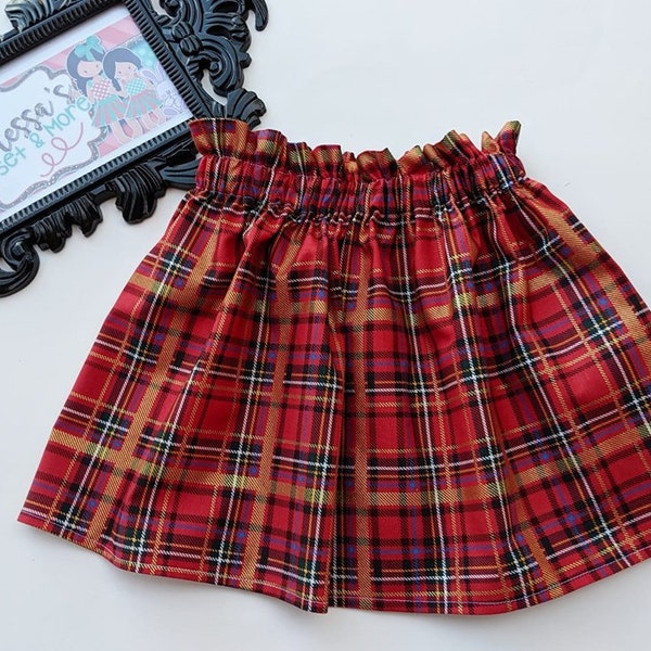 Red Plaid Skirt - Etsy