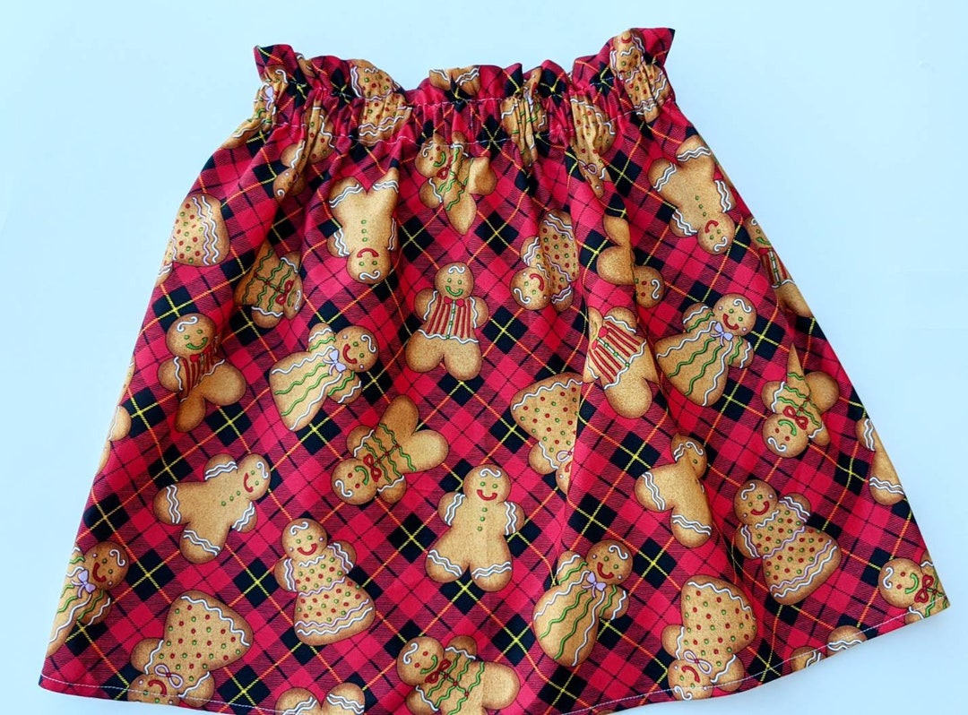 Christmas Gingerbread Girls Skirt Buffalo Plaid Skirt - Etsy