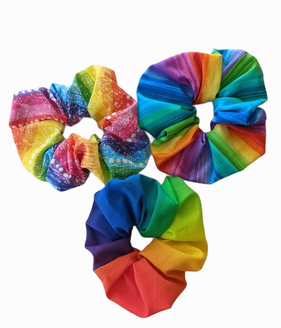 Rainbow Color Scrunchies Big Bun Scrunchies Party Favor Hair Scrunchies ...