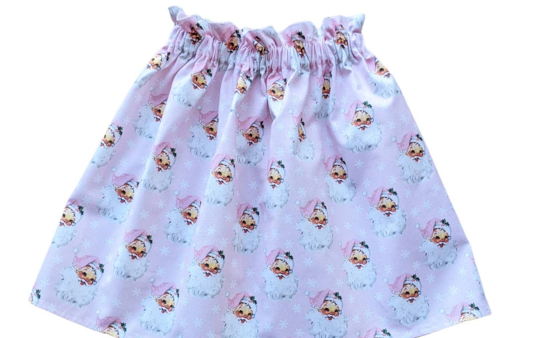 Pink Santa Christmas Girl Skirt Santa Girl Skirt Christmas Pink Santa ...