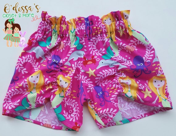 Mermaid Shorts Mermaid Girls Shorts Toddler Mermaid Shorts | Etsy