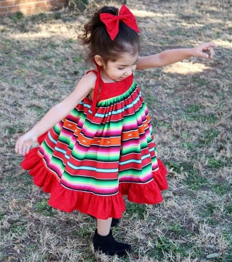 Serape Girls Fiesta Dress- Serape Twirly Dress - Fiesta Party Dress ...