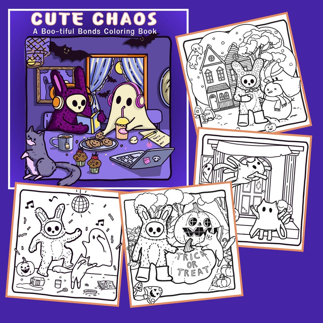 Cute Chaos: A Boo-tiful Bonds Coloring Book PDF PNG JEPG | Easy ...