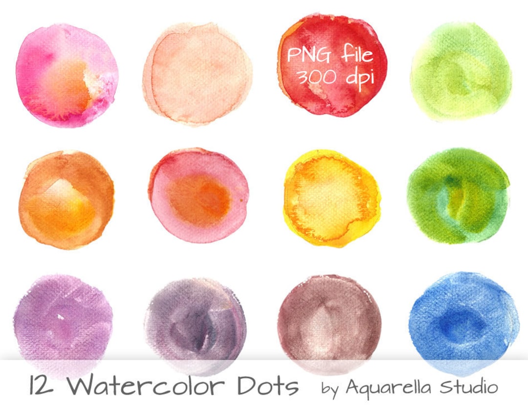 Watercolor Dots - Watercolor Clipart - Watercolor Bubble- Digital ...