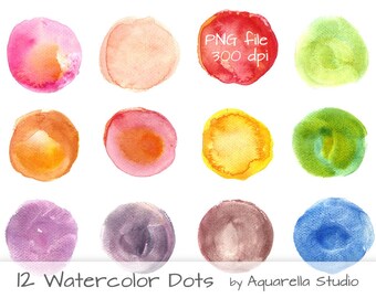 Watercolor Dots - Watercolor Clipart - Watercolor Bubble- Digital ...
