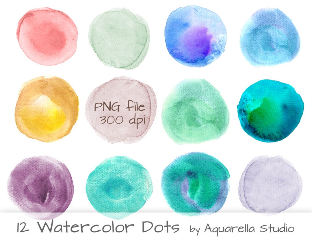 Watercolor Dots - Watercolor Clipart - Watercolor Bubble- Digital ...