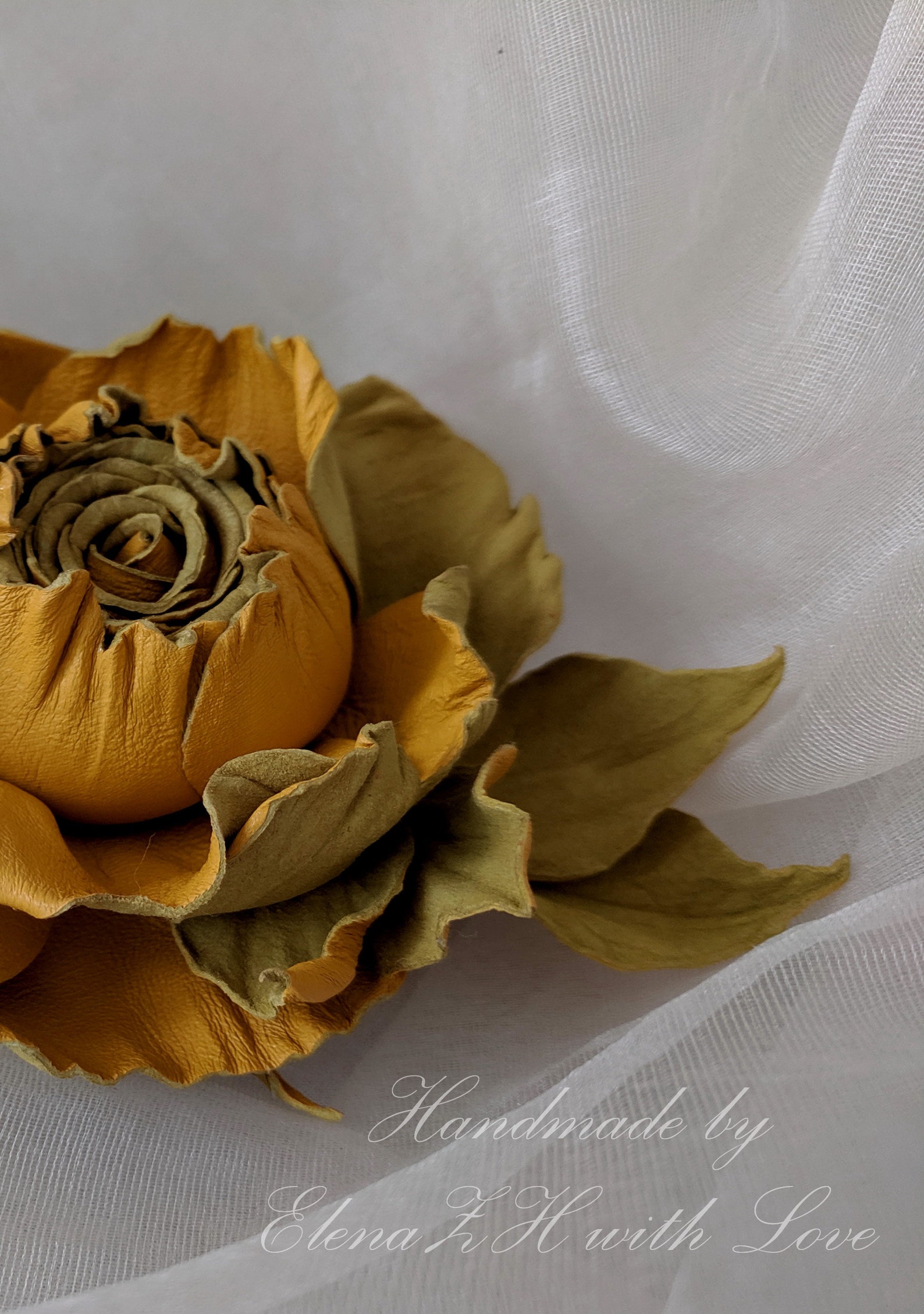 Leather Flower, Brooch Pin, Leather Jewelry, Flower Brooch, Leather ...