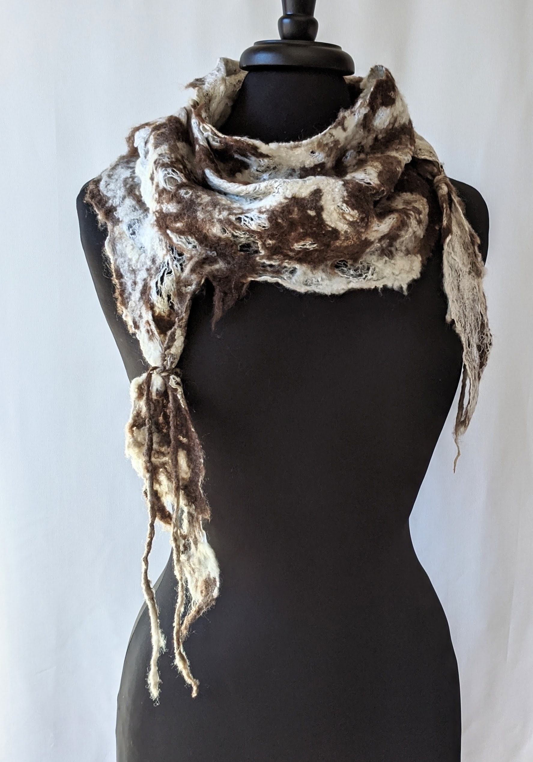 Brown Wool Scarf Felting Kerchief Wool Scarf Merino Fleece - Etsy