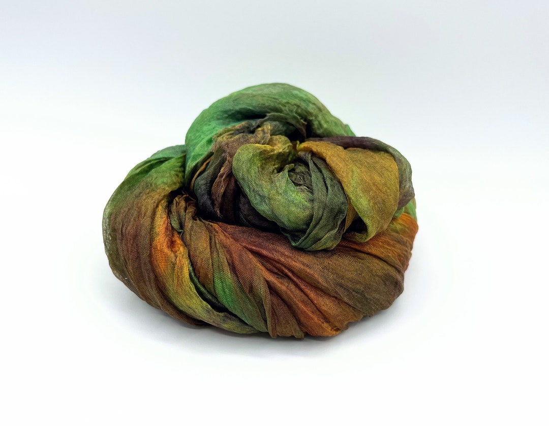 Hand Dyed Silk, Margilan Silk Gauze 2,2 Yards Multicolor Silk Scarf ...