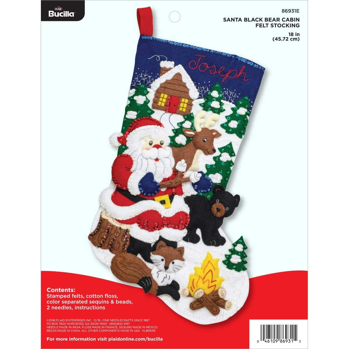 Bucilla 18" Felt Stocking Kit - Snowman & Puppies, Snowman Soccer Fan ...