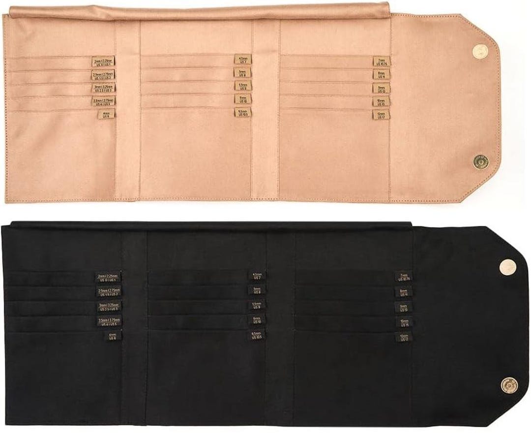 Knitpro Fixed Circular Needle Case- Beige or Black - Etsy