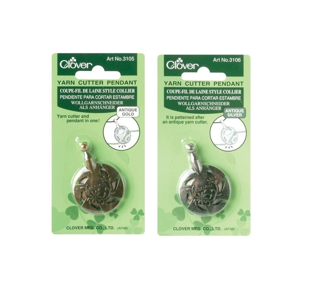Clover Yarn Cutter Pendant, Antique Gold (3105), Antique Silver (3106 ...