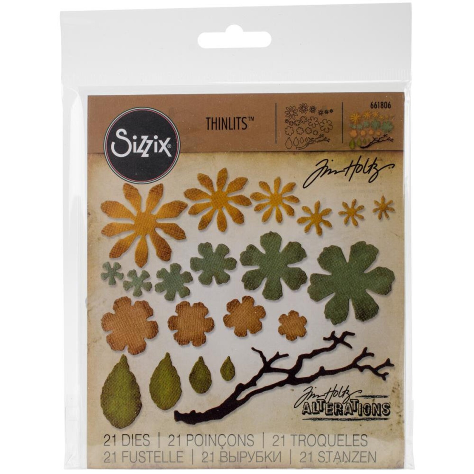 Sizzix Tim Holtz Thinlits Die Set Tattered Florals - Etsy
