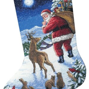 Dimensions Counted Cross Stitch Kit - Santa's Arrival Stocking, Santa ...
