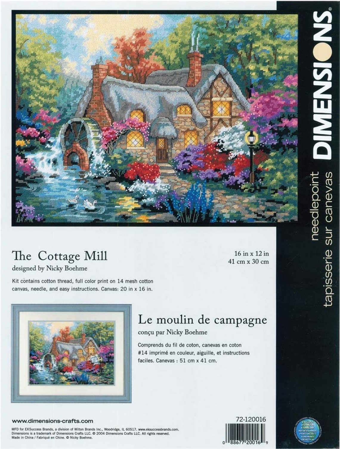 Dimensions Needlepoint Kit - Cottage Cove, the Cottage Mill - Etsy