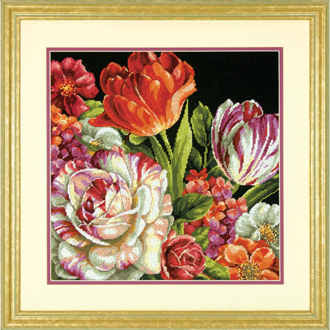 Dimensions Needlepoint Kit Bouquet on Black - Etsy