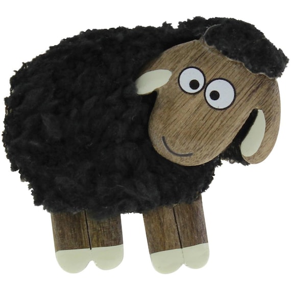 Dublin Gift Fluffy Sheep Standing Magnet Black | Etsy